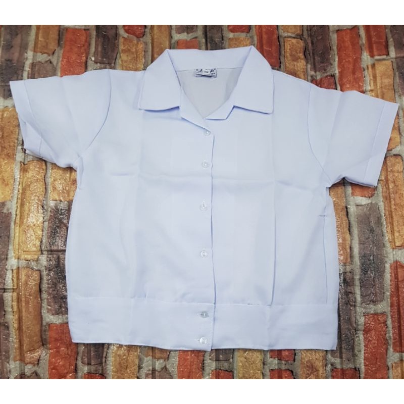 Sports Collar St. Mark's Girl's Blouse Bluish White School Uniform ...