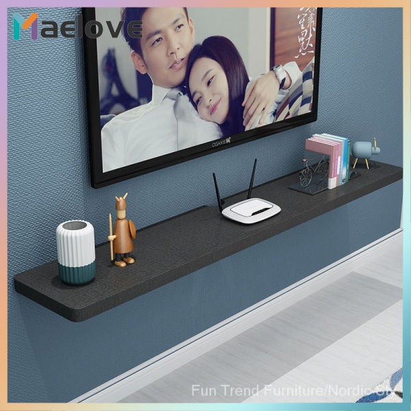 Solid Wood TV Shelf TV Cabinet Wall Wood Shelf Flat Partition TV Set ...