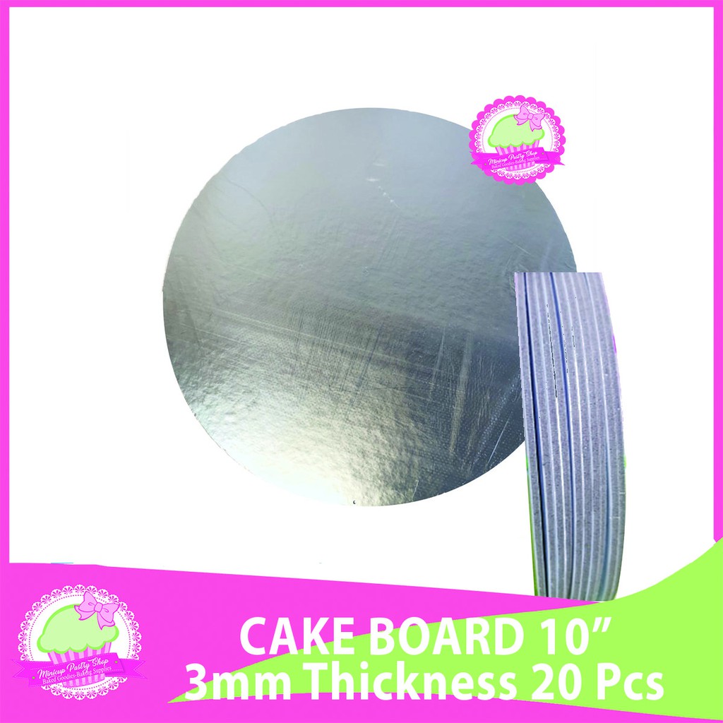 MPS | 20 Pcs Cake Board 10 inches x3mm | 2mm - Hard Board - Thick Board ...