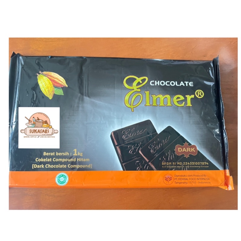 Elmer Dark Ghana 1kg dcc chocolate cooking compound chocolate | Shopee ...