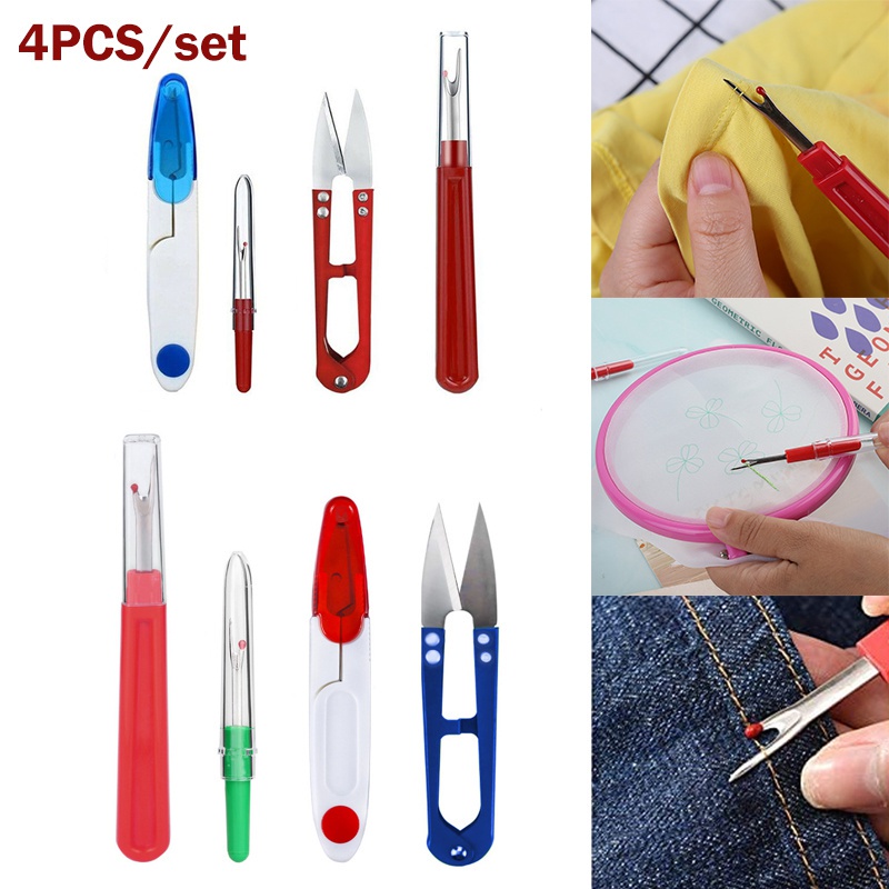 4PCS/set Sewing Seam Ripper Kit Colorful Sewing Stitch Thread Unpicker ...