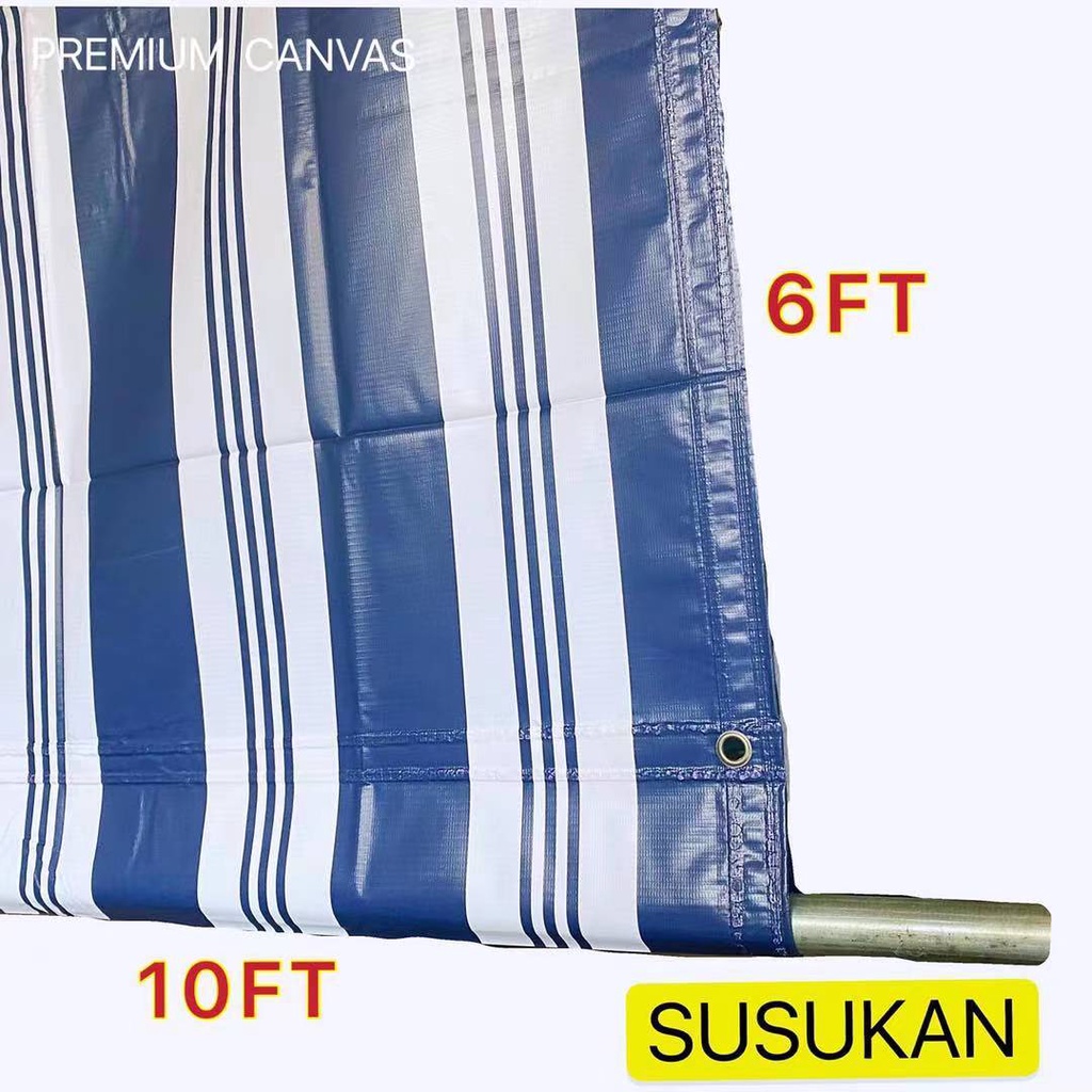 6FTx10FT Trapal Stripe Lona Tarp for sunshade and rain, Tarp Roll up ...