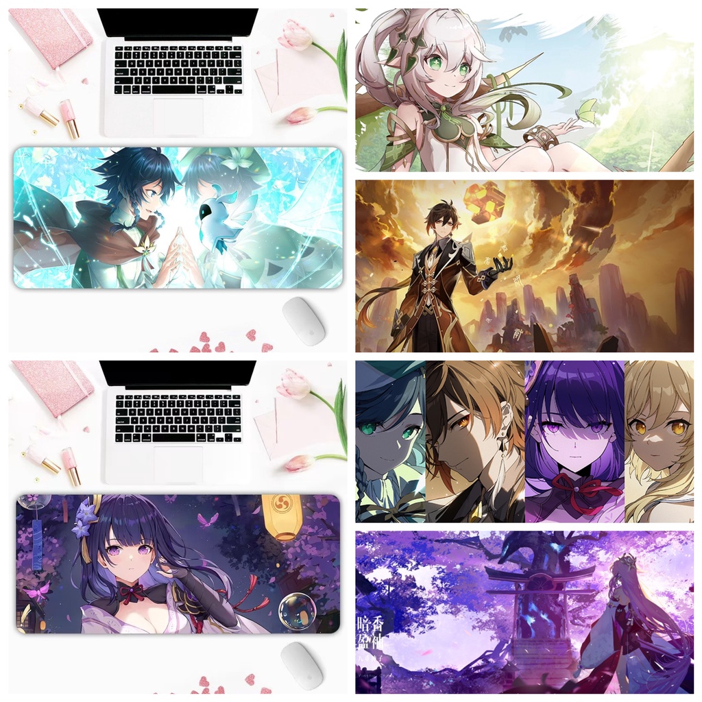 Genshin Impact Mouse Pad Nahida New Zhongli Computer Pad Raiden Shogun ...