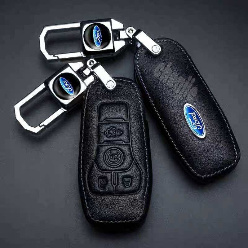 Cod high quality leather for Ford key cover Remote key case with key ...