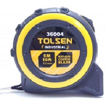 Tolsen Industrial Measuring Tape w/ Nylon Coated Blade TPR Handle (3M ...