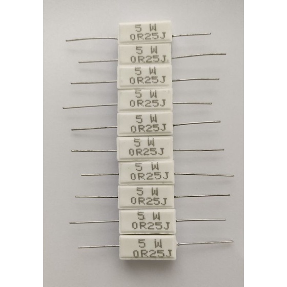 10pcs 0.25 ohms 5 watts ceramic resistor | Shopee Philippines