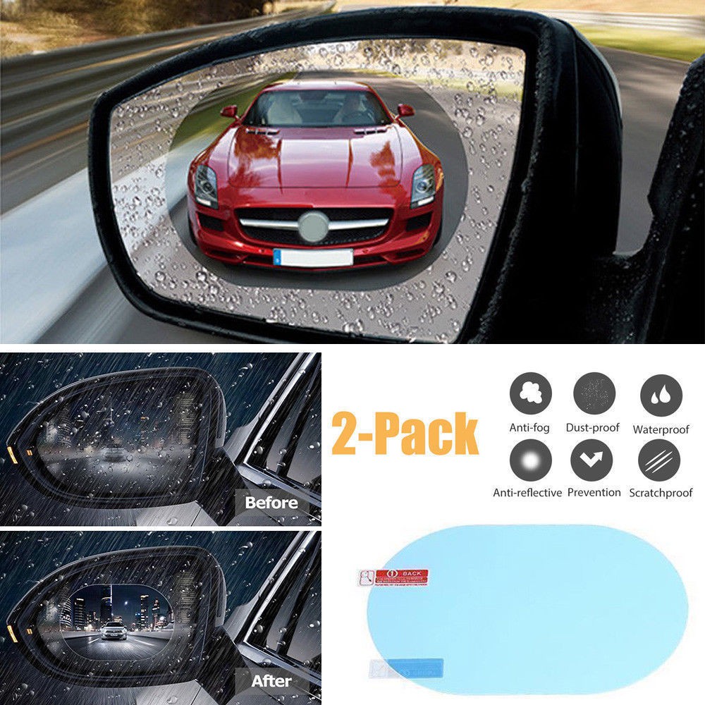 2PCS Rainproof Car Rearview Mirror Sticker Anti-fog Protective Film ...