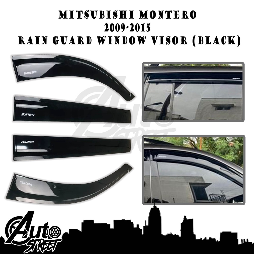 Mitsubishi Montero 2009-2015 Rain Guard Window Visor (Black) | Shopee ...