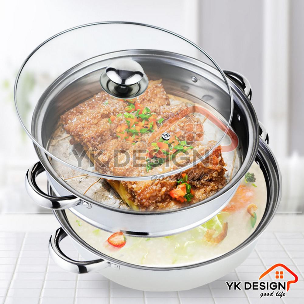 Yk DESIGN YK-805 STAINLESS STEEL STEAMER Pot 2-level STAINLESS STEEL STEAMER Is Thicker | Shopee ...