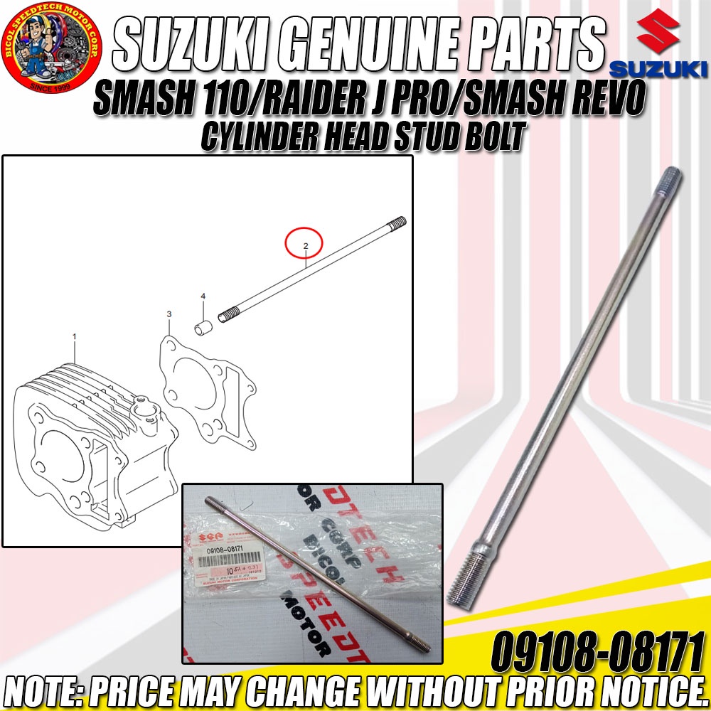 SMASH110/RAIDER-J PRO/SMASH REVO CYLINDER HEAD STUD BOLT (SGP) (GENUINE ...