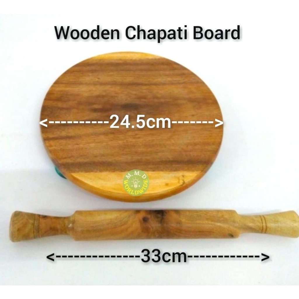 Teak Wooden Chapati Board and Roller | Shopee Philippines