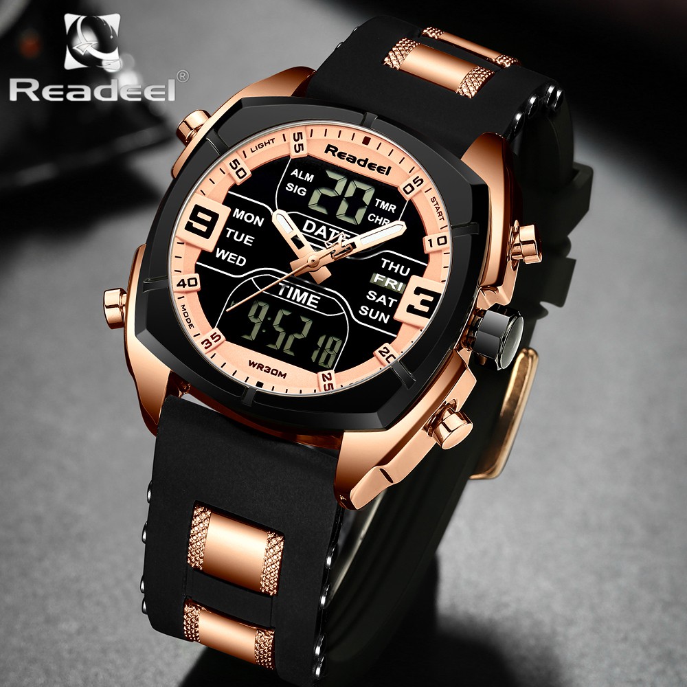 Men Watch Readeel 6002 Analog Digital Watch Men's Waterproof Wrist ...
