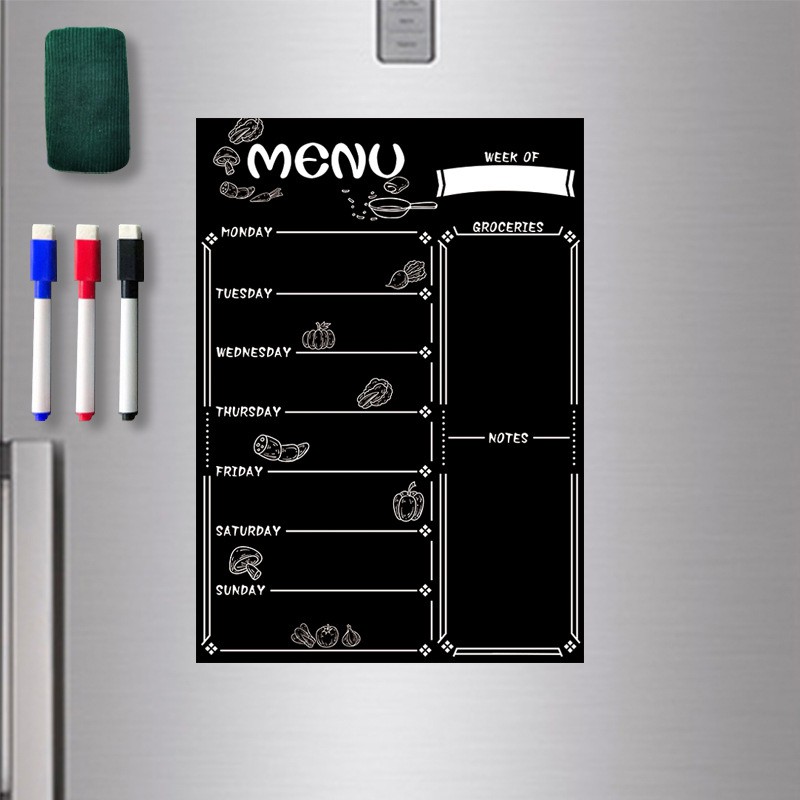Innovative refrigerator magnet board can write a schedule glued on the ...