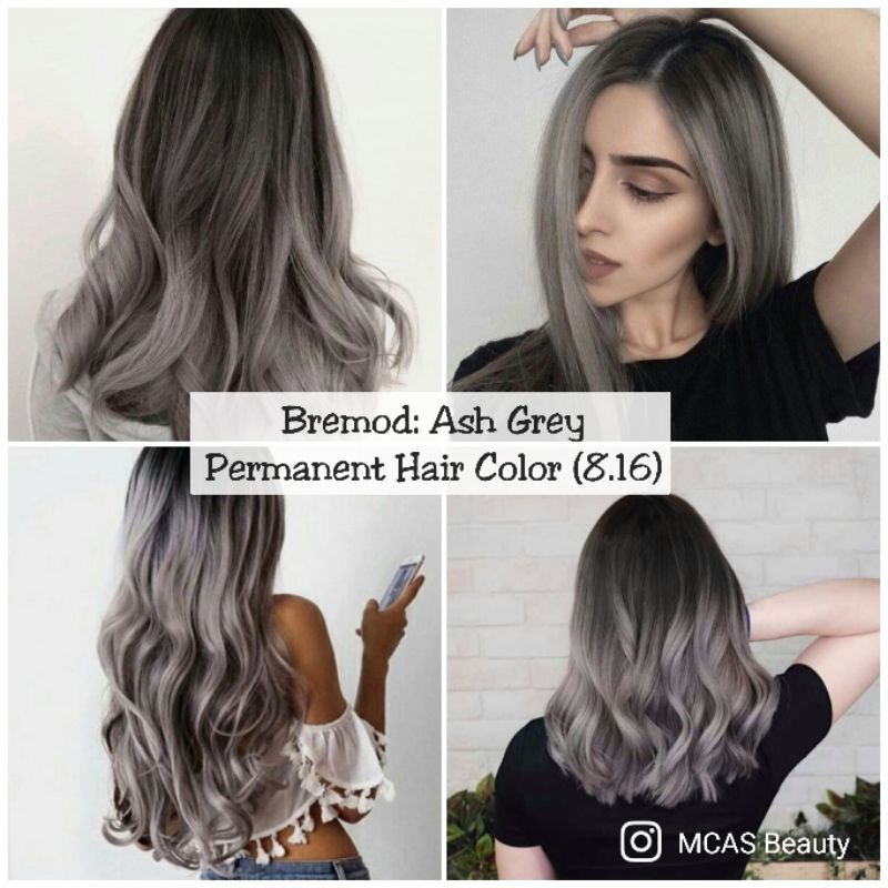 Bremod: Ash Grey Permanent Hair Color (8.16) | Shopee Philippines