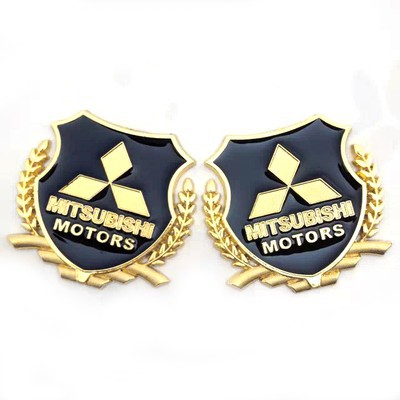 2 X Window 3D Mitsubishi Metal Badge Sticker Decal Logo Emblem For ...