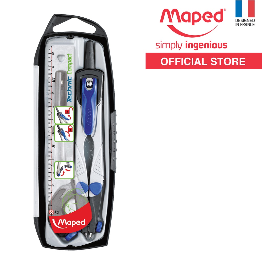 MAPED Technic Compact Compass | 4-Piece Set | Metal | 538700 | Shopee ...