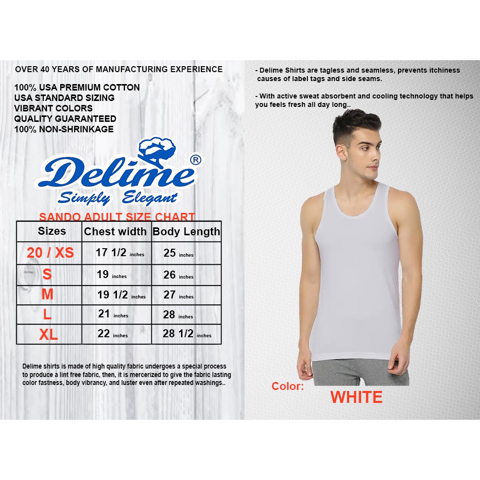 Delime Adult Sando Plain (White) | Shopee Philippines