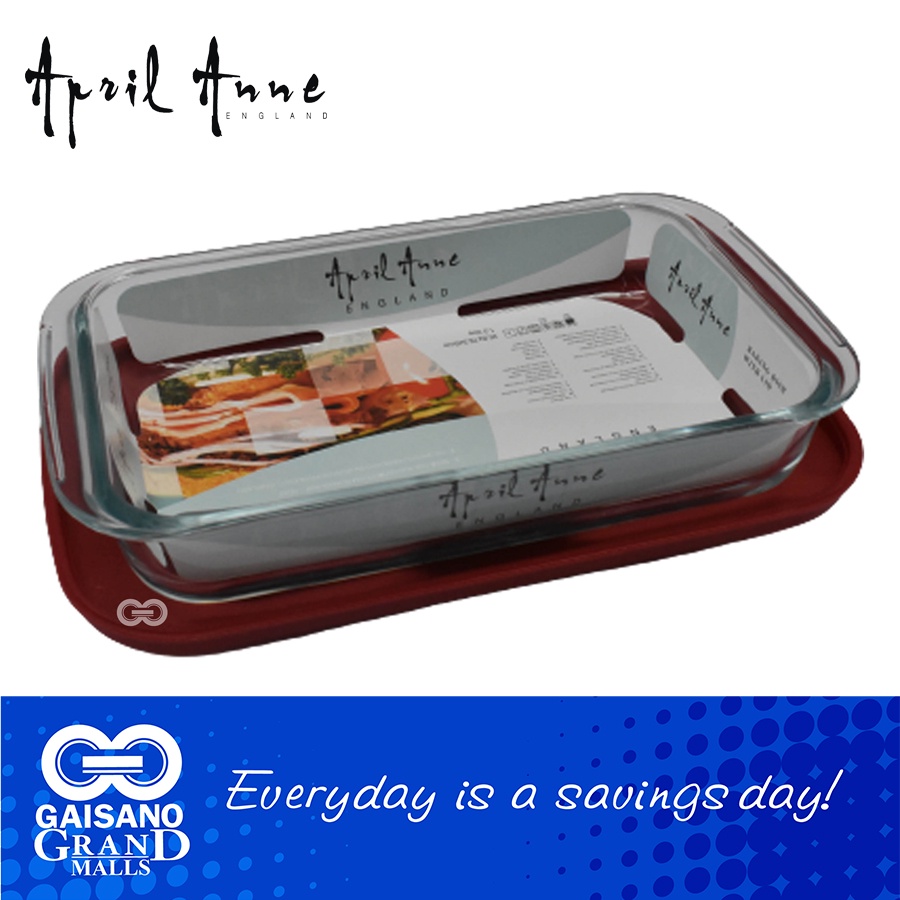 April Anne Baking Dish, Rectangle Shape with PP LID in Red Gaisano ...