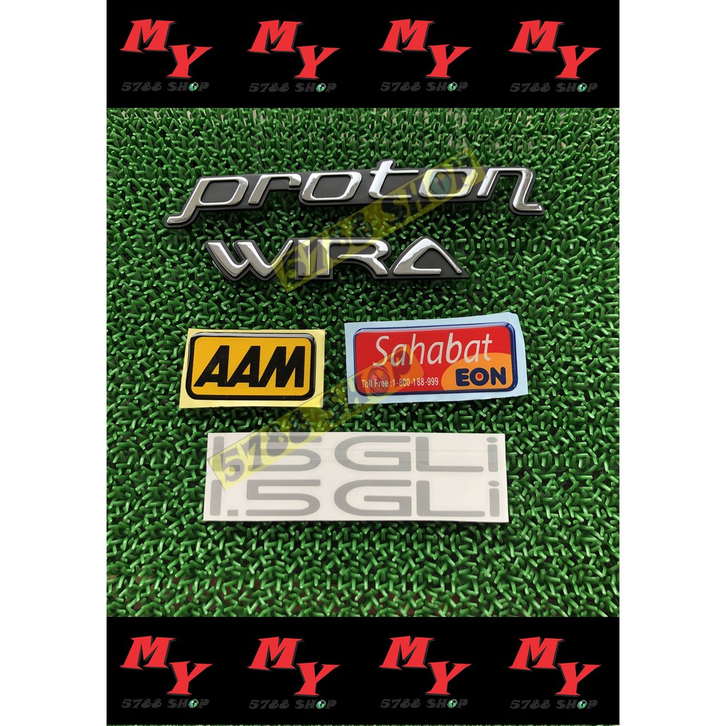 Emblem Logo For Proton Wira and Proton Saga AAM Sahabat EON Sticker Set ...
