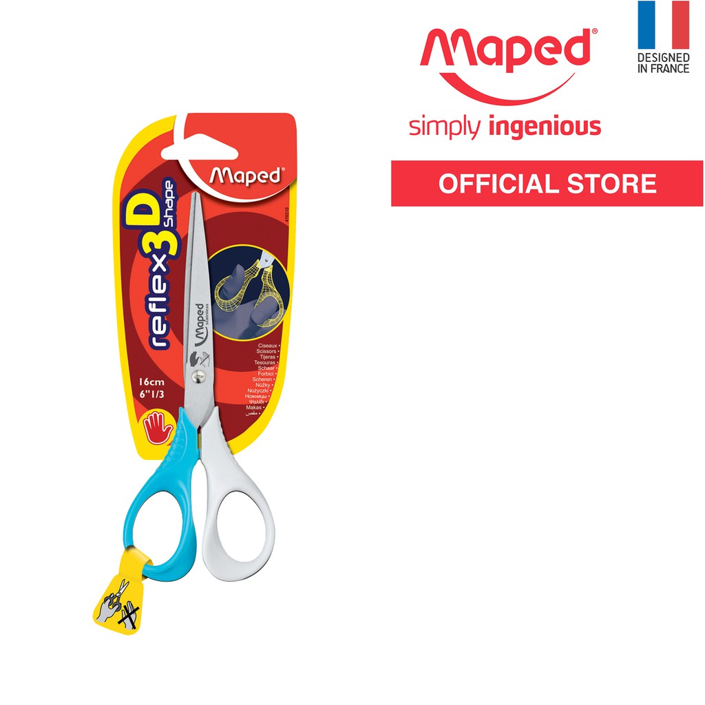 MAPED Reflex 3D Vivo Scissors/Gunting/Rounded blade/Ergonomic/16cm/Left ...
