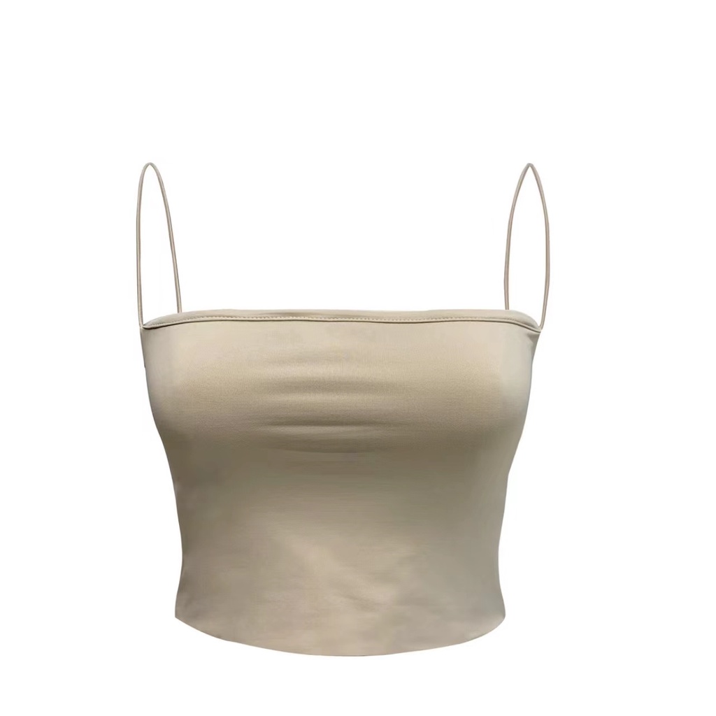 Angelcity String sando Crop Top Rib Knit Tank Tops Tube | Shopee ...