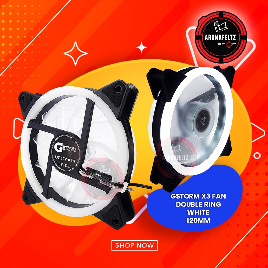 G-STORM X3 WHITE FAN DOUBLE RING 120MM | Shopee Philippines