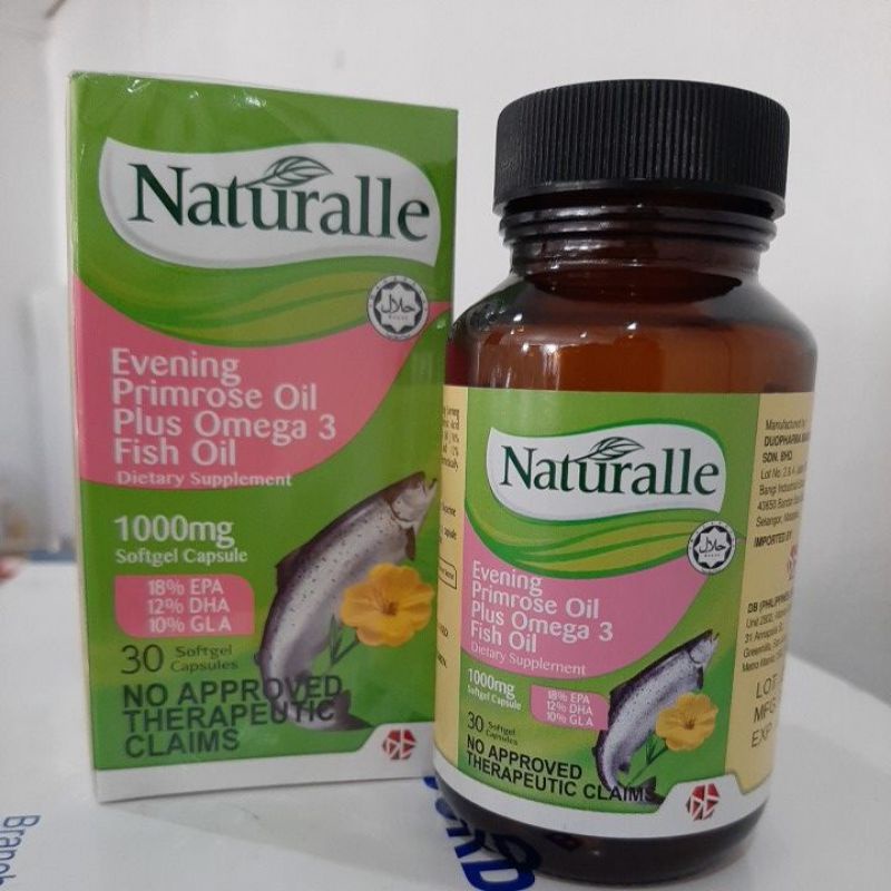 Naturalle Evening Primerose Oil plus Omega 3 Fish Oil 1000mg | Shopee ...