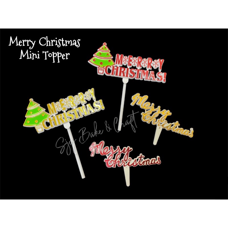 Merry Christmas Mini Toppers 25pcs or 50 pcs or 100pcs | Shopee Philippines