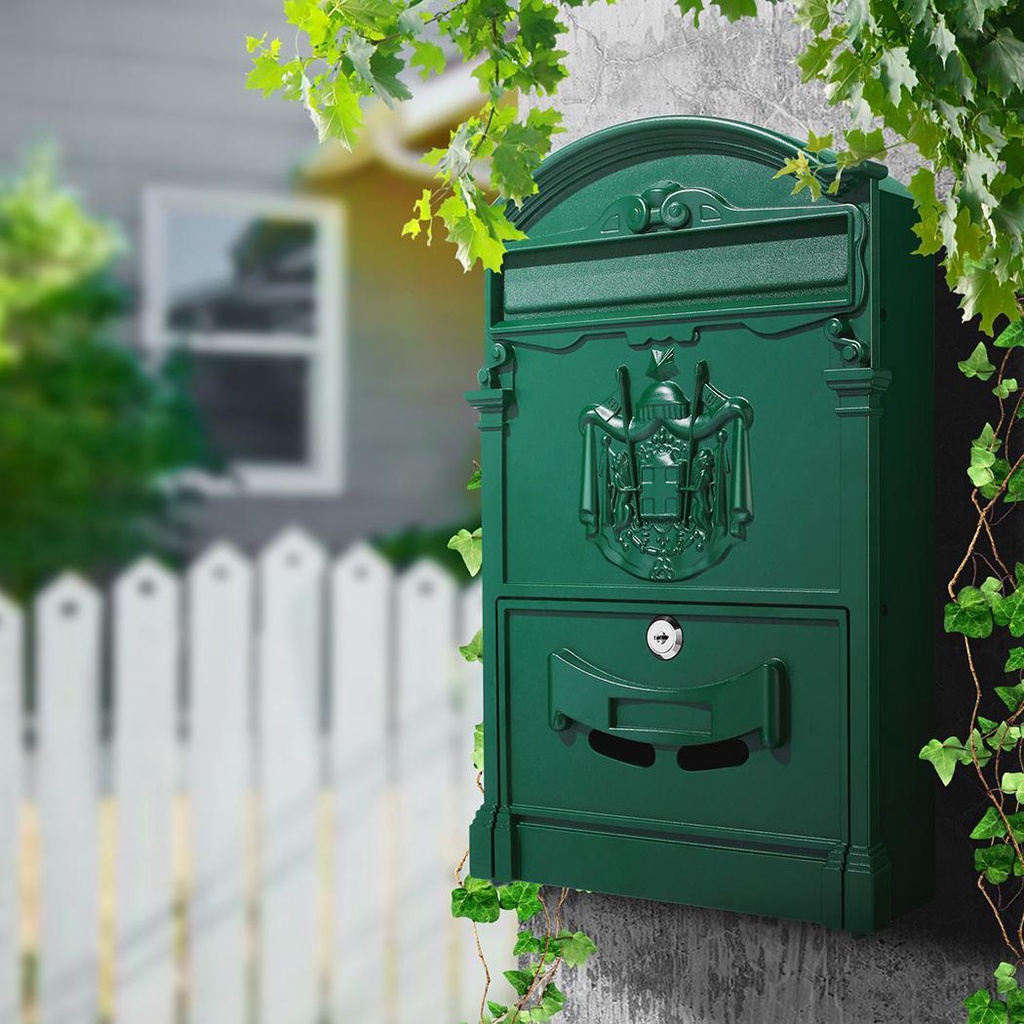 Letter Mailbox Post Box with Waterproof and Lockable Box with European ...