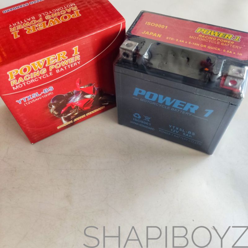 POWER 1 MOTORCYCLE BATTERY for RAIDER 5L (12 | Shopee Philippines