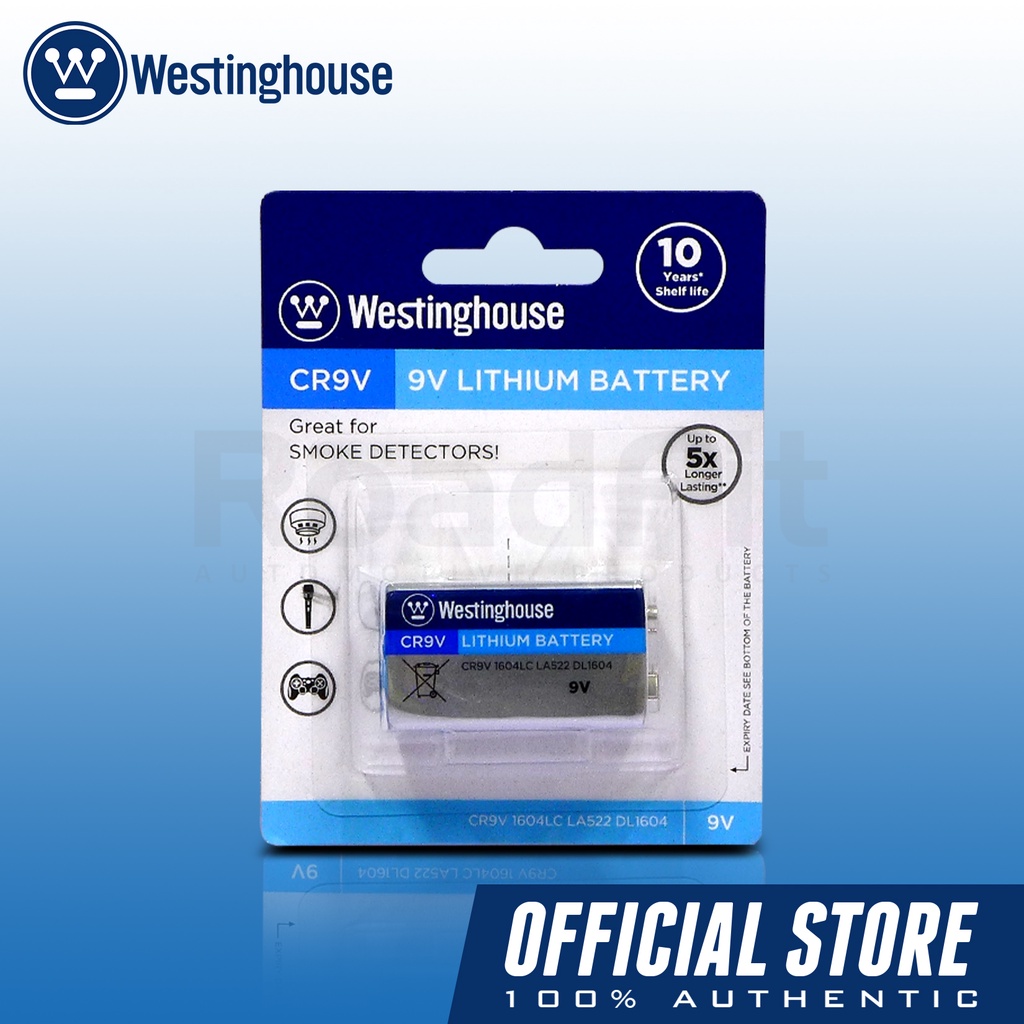 Westinghouse Lithium 9V Rectangle Battery, ANSI 1604LC, 1 Piece, CR9V ...