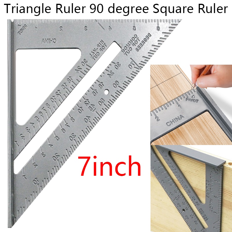 7inch Triangle Ruler 90 degree Square Ruler Woodworking Measurement ...