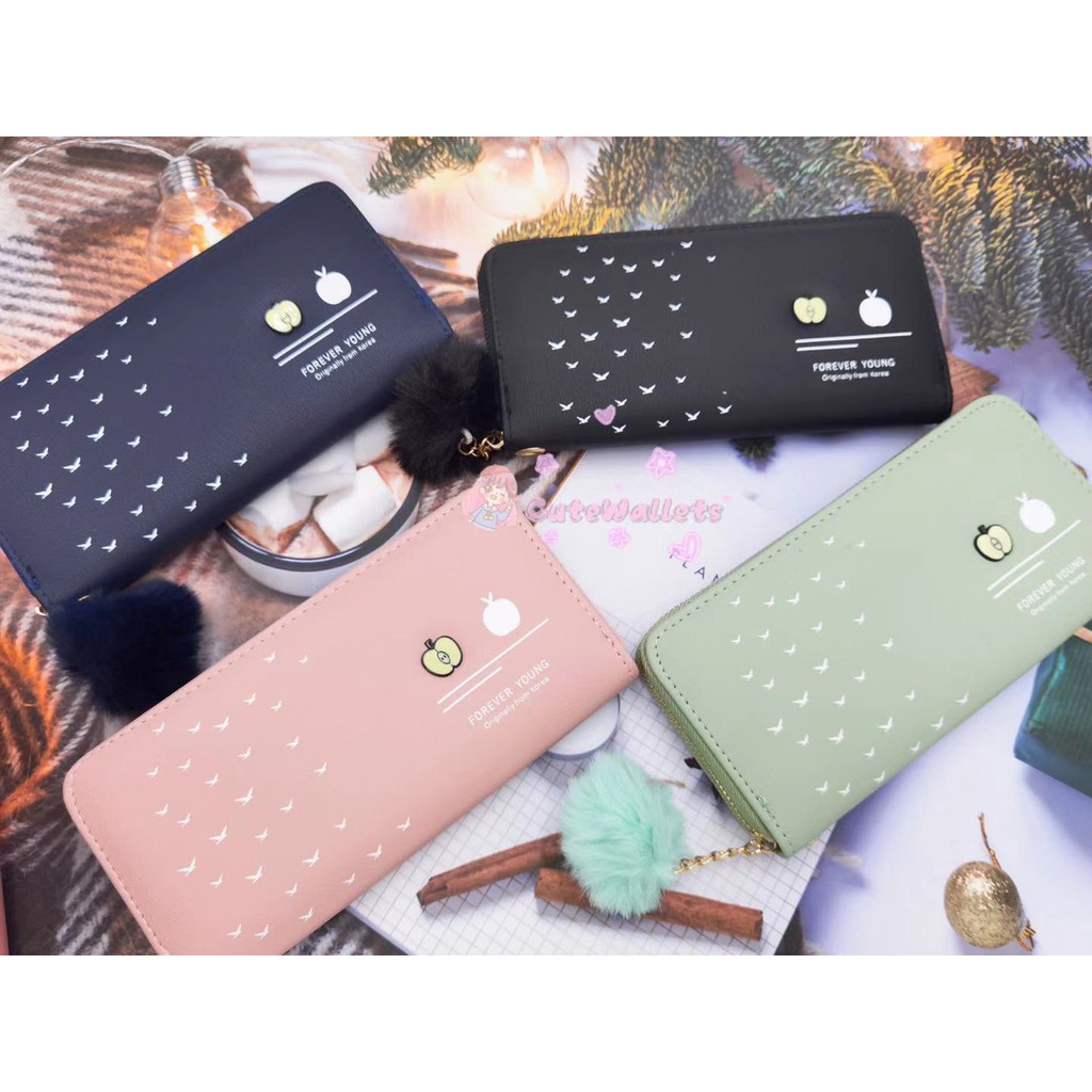 Korean design Apples forever young fashion ladies cute long wallet with ...