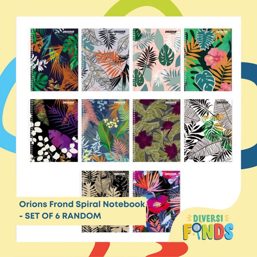 Orions FROND Spiral Notebook W/Plastic Jacket - Set of 3, 6, 10 ...