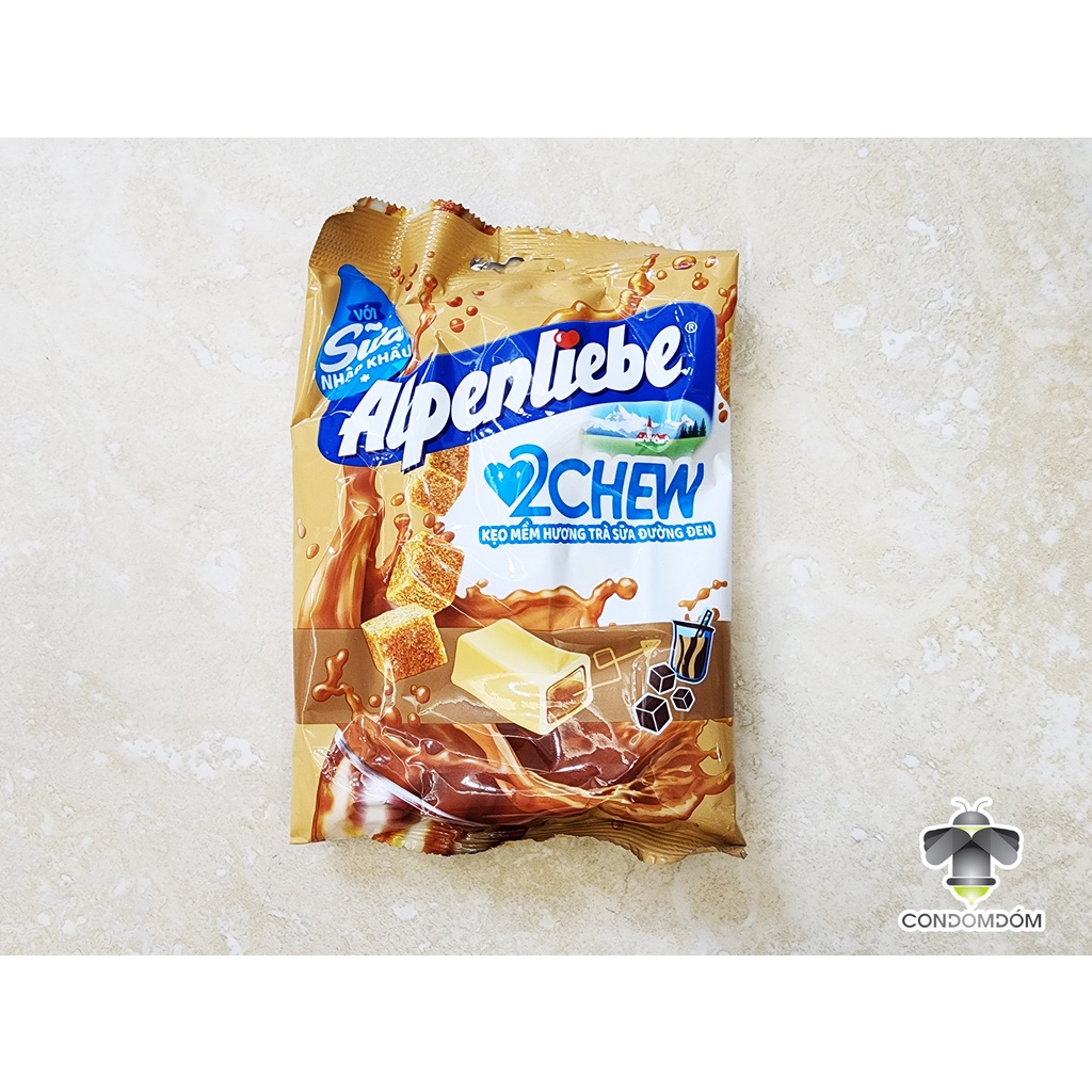 Package of 87.5gr Alpenliebe 2Chew soft candy milk flavor & brown sugar ...