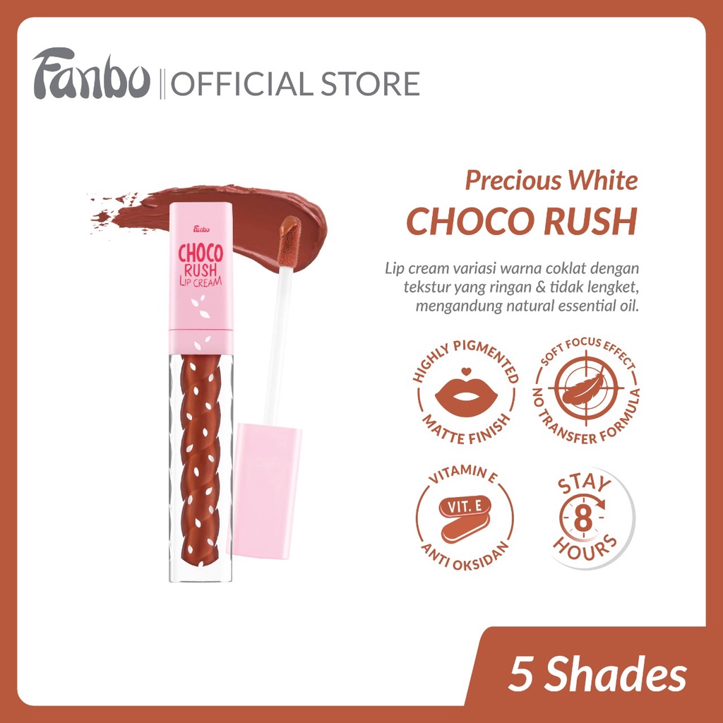 Fanbo Choco Rush Lip Cream - Kiss proof & no transfer formula | Shopee ...