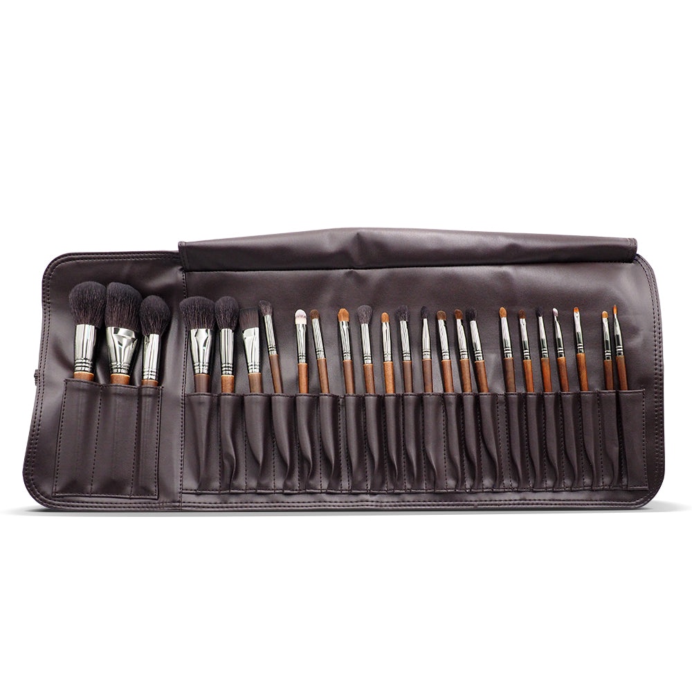 GLADKING PREMIUM 24 PIECES COMPLETE WOODEN BRUSH SET WITH LEATHER ...