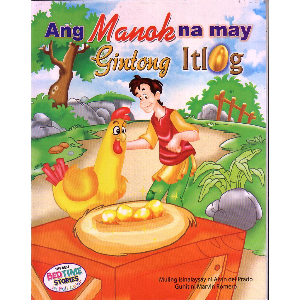 COLORED Story Book "Ang Manok Na May Gintong Itlog" with English Translation , Bed Time Stories ...