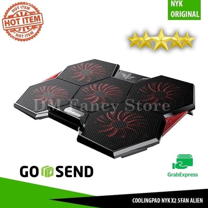 Cooling Pad Gaming Nyk Alien X-2 5-Fan Gaming Laptop Cooling Fan ...