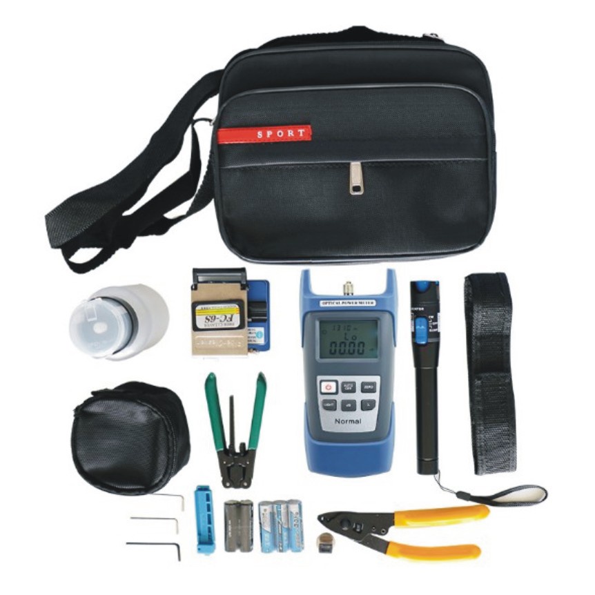 FTTH fiber tool kit with fiber cleaver optic power meter kit fibra ...