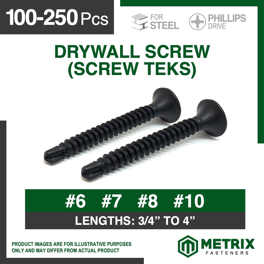 100-250pcs Drywall Screw ( Gypsum ) - Screw Teks / Black Screw for ...