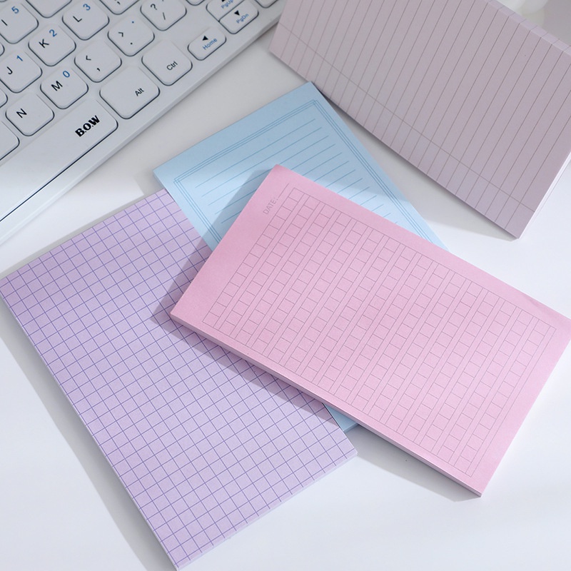 Plain Pastel Lines Grids Boxes Ledger Non-stick Message Memo Note Pad ...