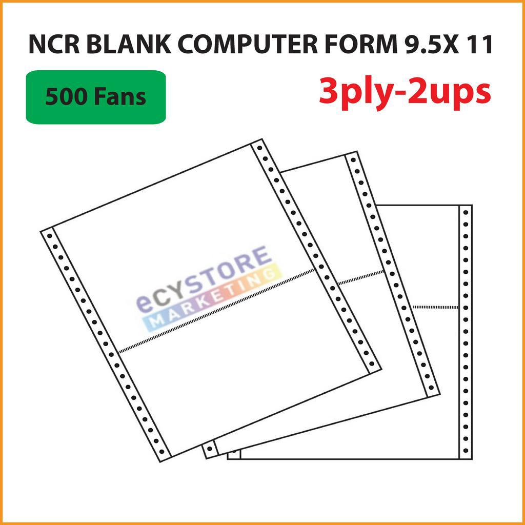 NCR Blank Computer Form 2Ply 3Ups 500 Fans | Shopee Philippines