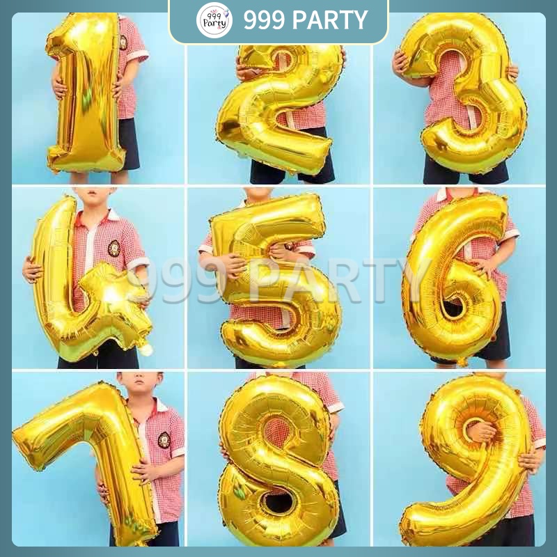 32 inch Foil number Gold Balloons happy Birthday decor party ...