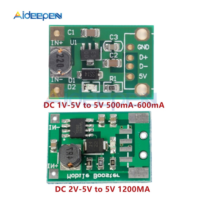 Mini DC-DC Boost Converter Step Up Module Board 1V/2V-5V to 5V 500mA ...