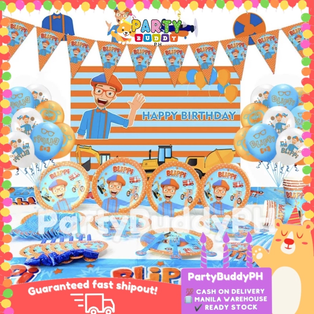 Blippi Party Theme Decoration Candy Box Banderitas Banner Partybuddyph