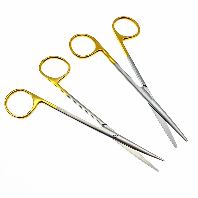 Blunt scissors Cosmetic plastic surgery scissors Gold handle double ...
