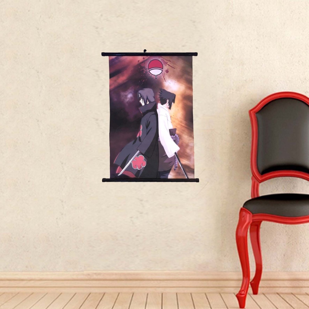 Japanese Anime Sasuke Itachi Uchiha Brothers Wall Scroll Up Poster ...