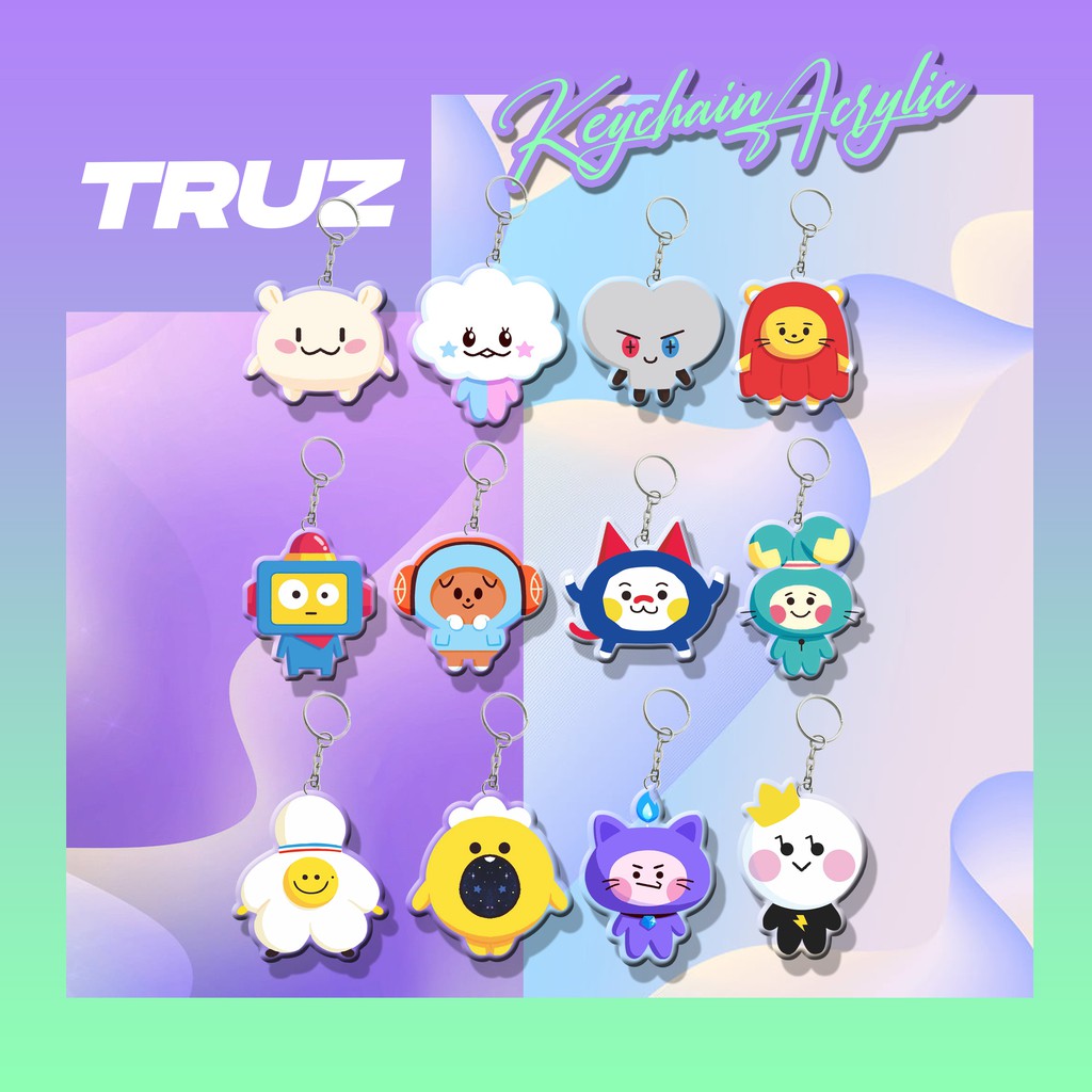2 SIDED KEYCHAIN ACRYLIC TREASURE TRUZ CHARACTER FANMADE | Shopee ...