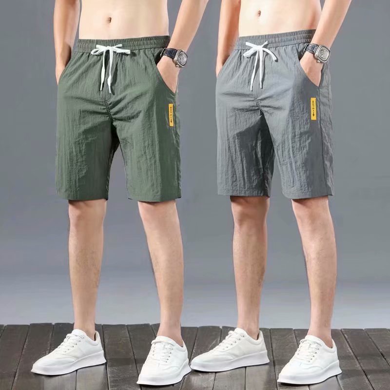 【M-5XL】3 Color Plus Size Urban Shorts Men's Ice Silk Fabric Casual ...